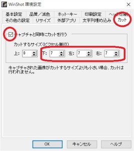 WinShotをWindows10で使う設定方法(ハミ出し対応)