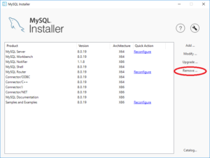 【Windows】MySQLをアンインストールする手順